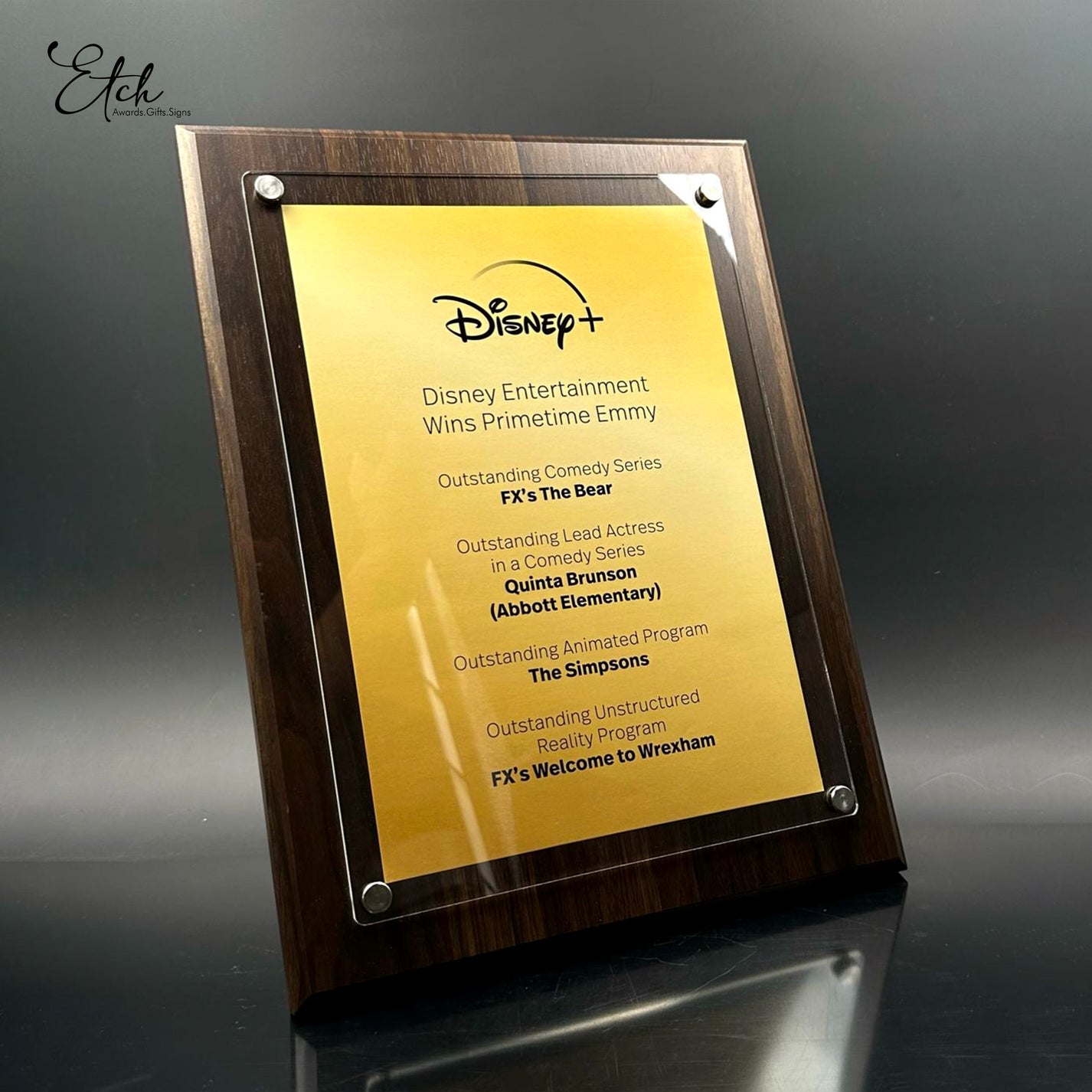 Certificate Print with Acrylic cover on Wooden Plaque – Etch