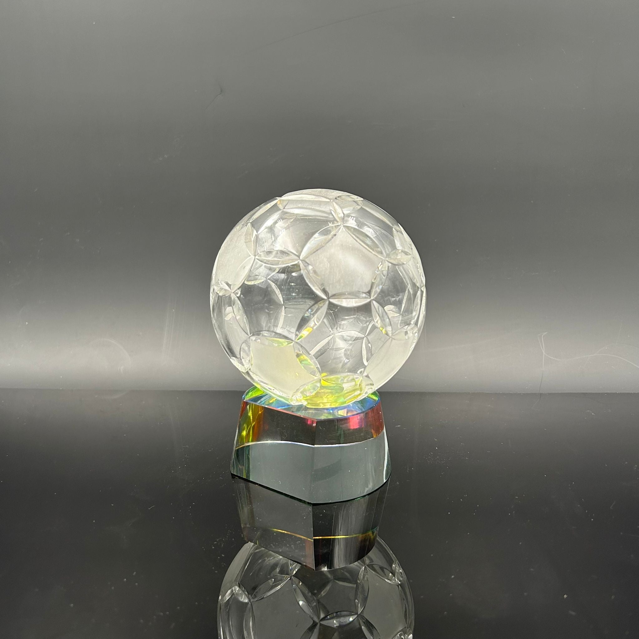 Clear Soccer Ball on Radiant Base Trophy Award – Etch