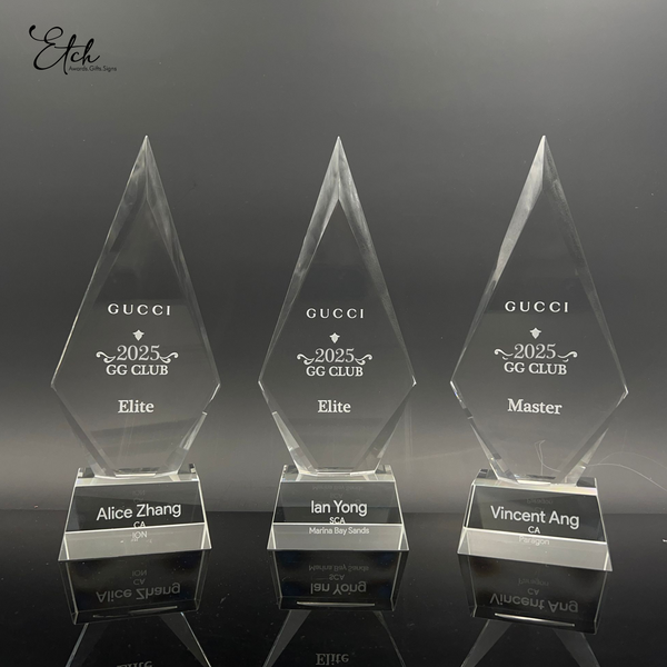Crystal Apex Edge Trophy Award – Etch
