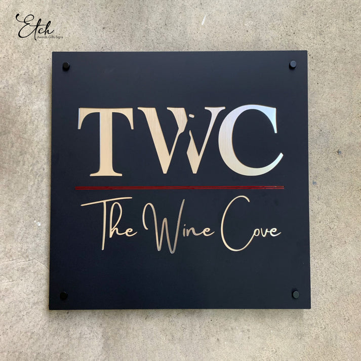 Custom Acrylic Company Sign – Etch