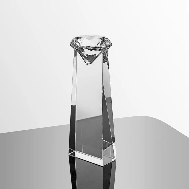 Diamond Design Crystal Plaque Award – Etch