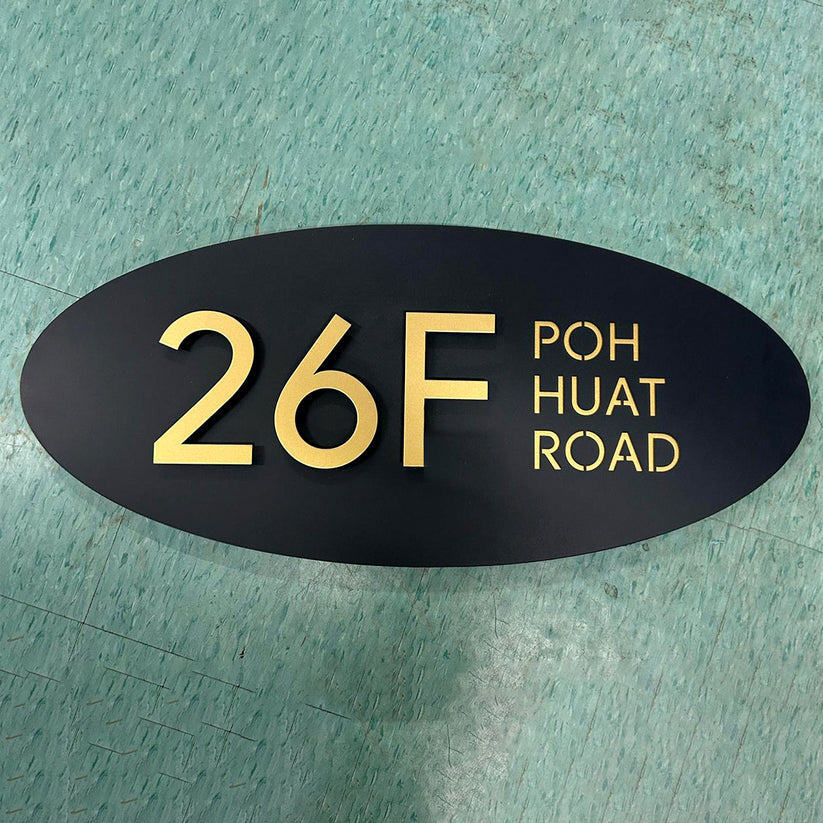 Classic Oval Home Unit Sign – Etch
