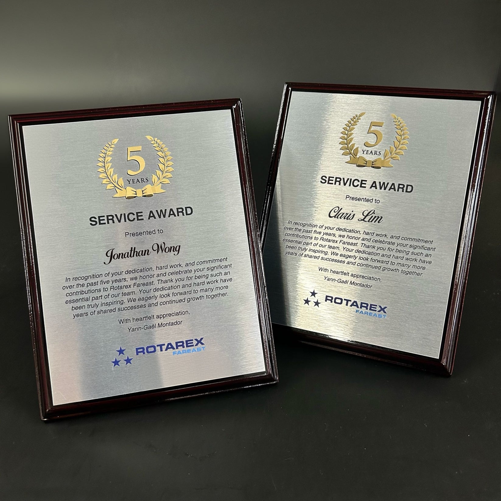 Certificate Metal Print mounted on Black Piano Finish Wooden Plaque – Etch