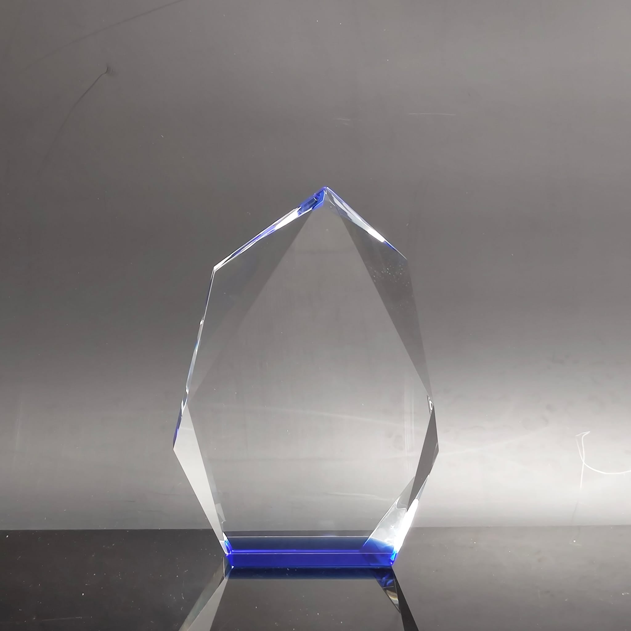Iceberg Crystal Award with Blue Base – Etch
