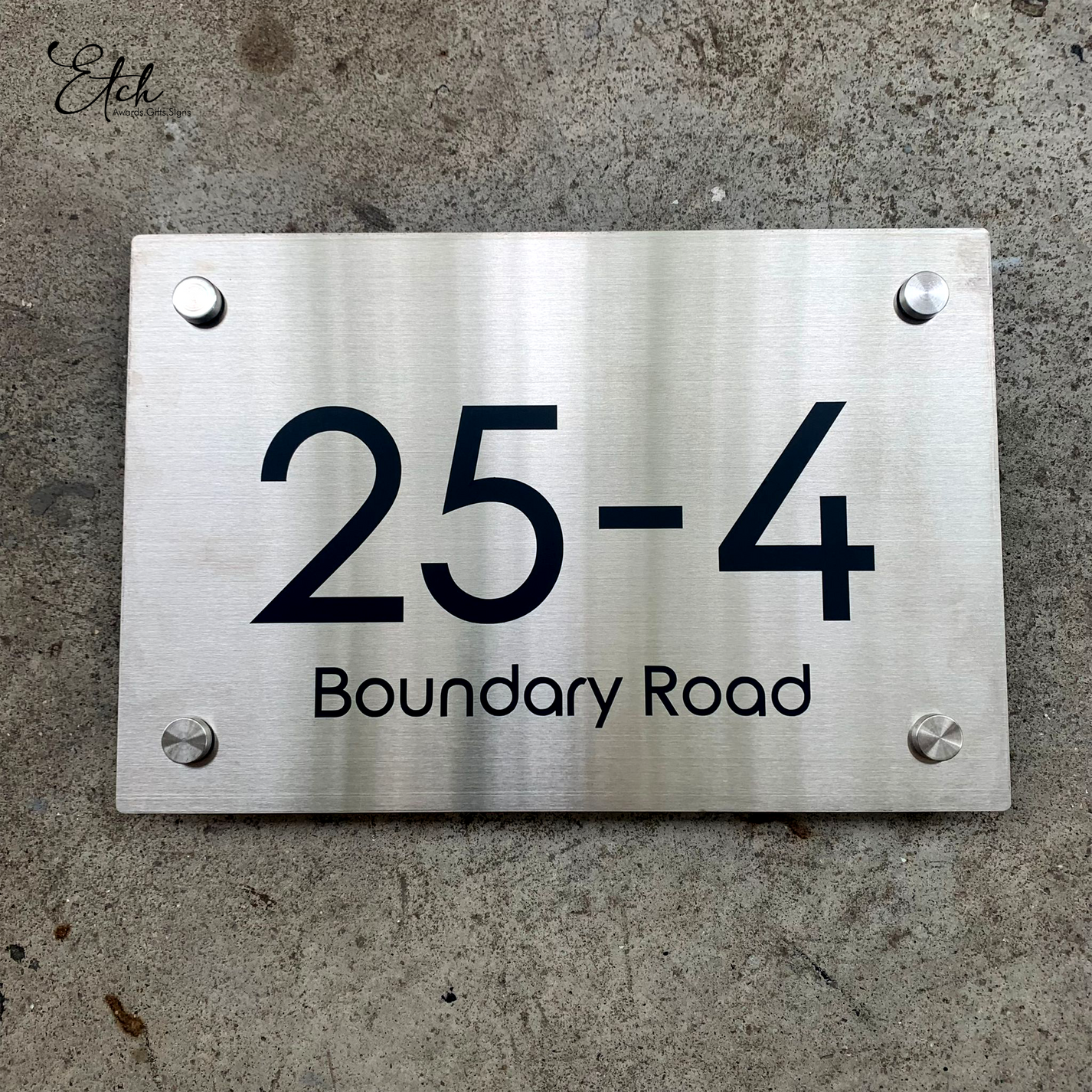 Metal Home Unit Sign – Etch