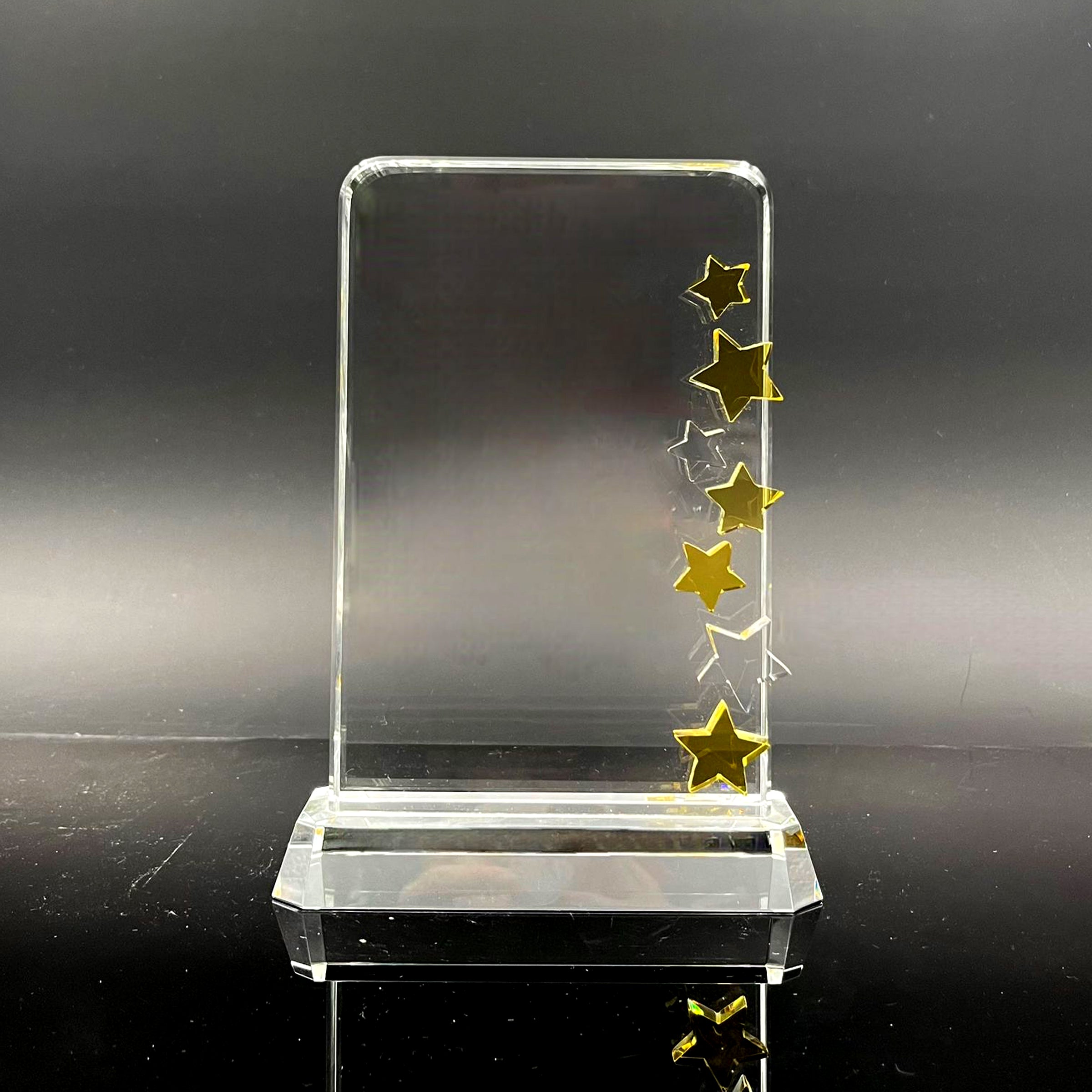 Squircle Golden Star Trophy Award – Etch