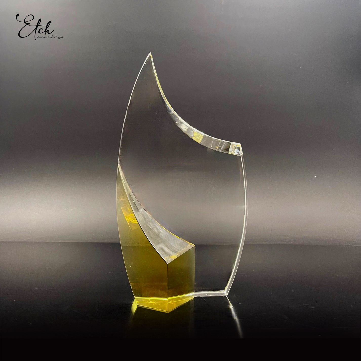 Sunset Crest Crystal Award – Etch