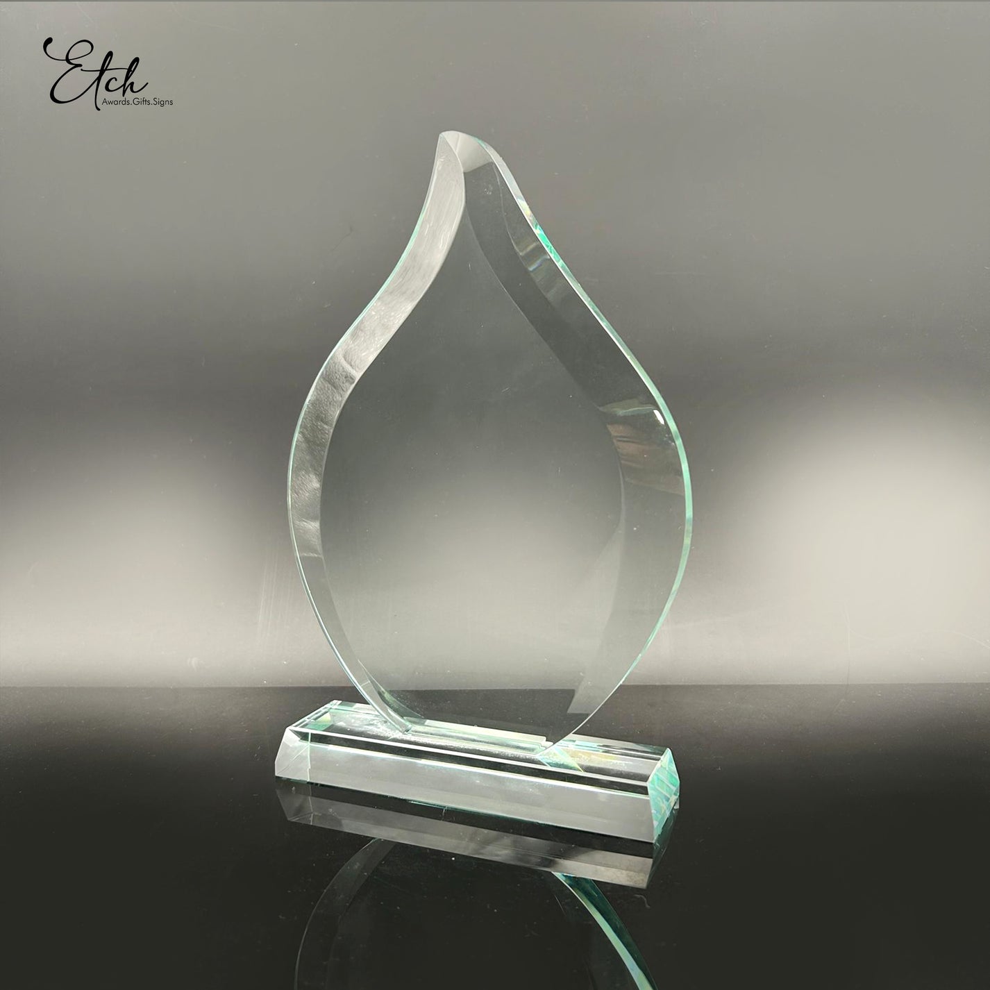 Tinted Flame Trophy Award – Etch
