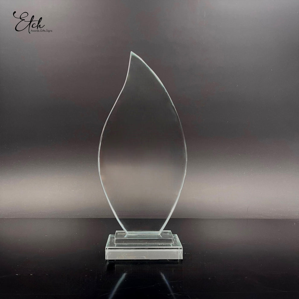 Tinted Solar Flame Trophy Award – Etch